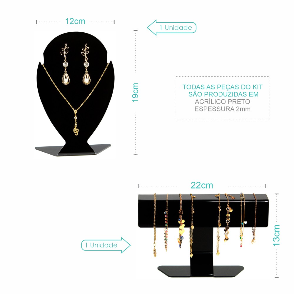 Kit Expositor De Joias E Bijuterias Em Acrílico Para Lojas E Vitrine Comprar Display Acrílico
