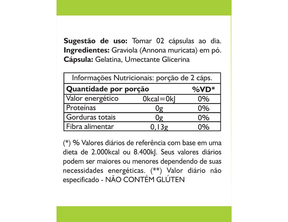 Graviola 500mg 120 Cápsulas - Status Verde - Status Verde