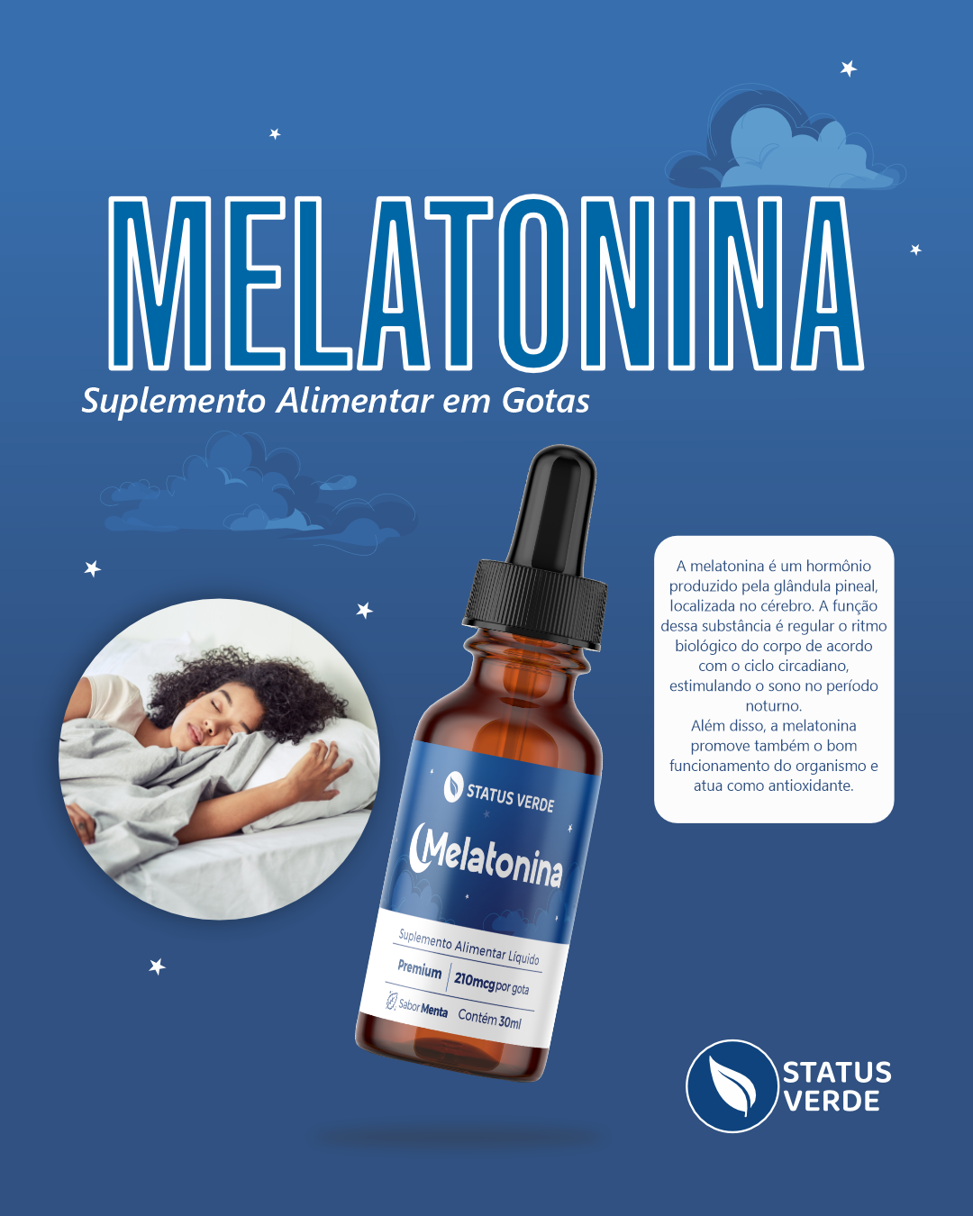 kit 12 Melatonina Premium 30ml Status Verde - Status Verde