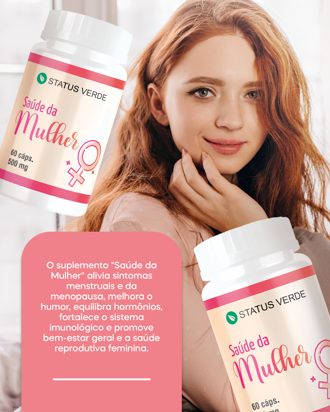 Kit 12 Saúde da Mulher 720 Cápsulas 500mg Status Verde - Status Verde
