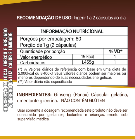 Kit 12 Ginseng Panax 1440 Cápsulas 500mg Status Verde - Status Verde