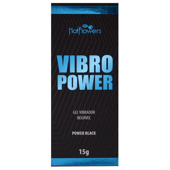 VIBRO POWER - GEL VIBRADOR BEIJÁVEL POWER BLACK - Distribuidora Hot Flowers