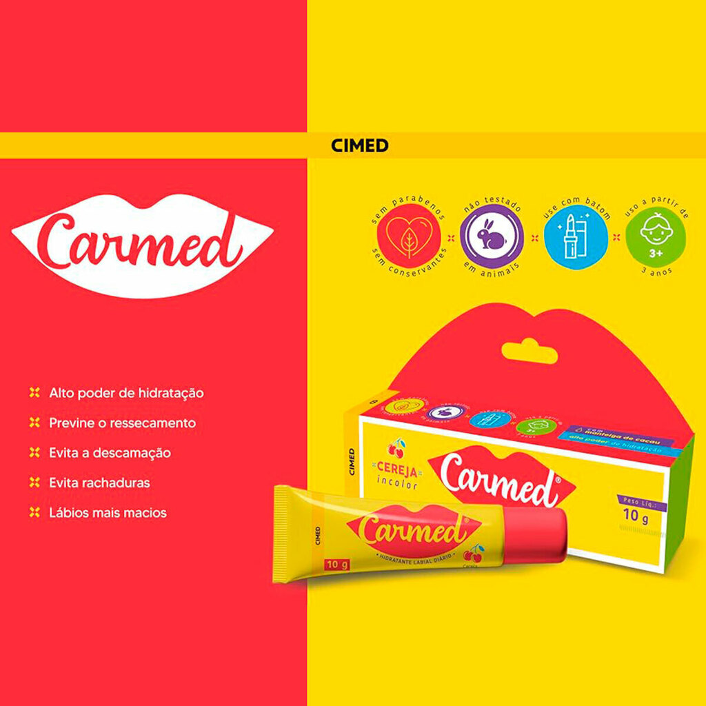 Carmed Cereja Hidratante Protetor Labial Refrescante - Distribuidora Hot Flowers