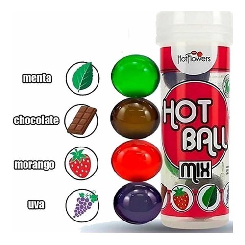 Hot Ball Mix 4 unidades menta, Chocolate, Morango e uva Hot Flowers ...
