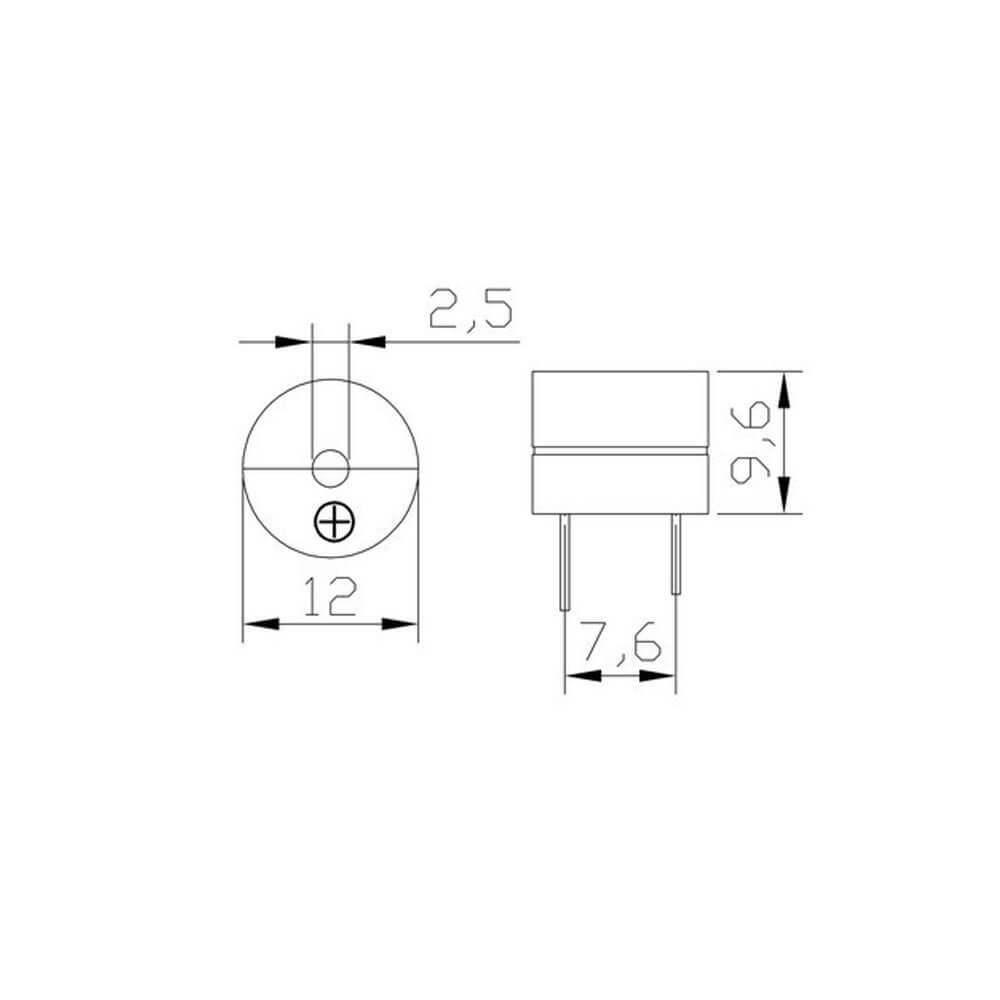 Buzzer Ativo 5V Bip Contínuo 12mm - Bit Maker - Arduinos, Módulos, Sensores, 3D e Robótica.