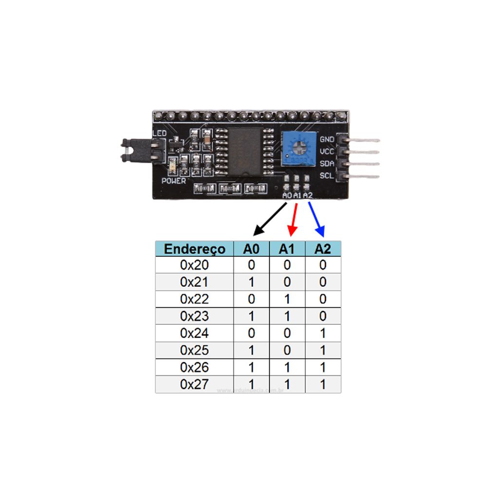 Módulo Serial I2c Para Display Lcd Bit Maker Arduinos Módulos 5599