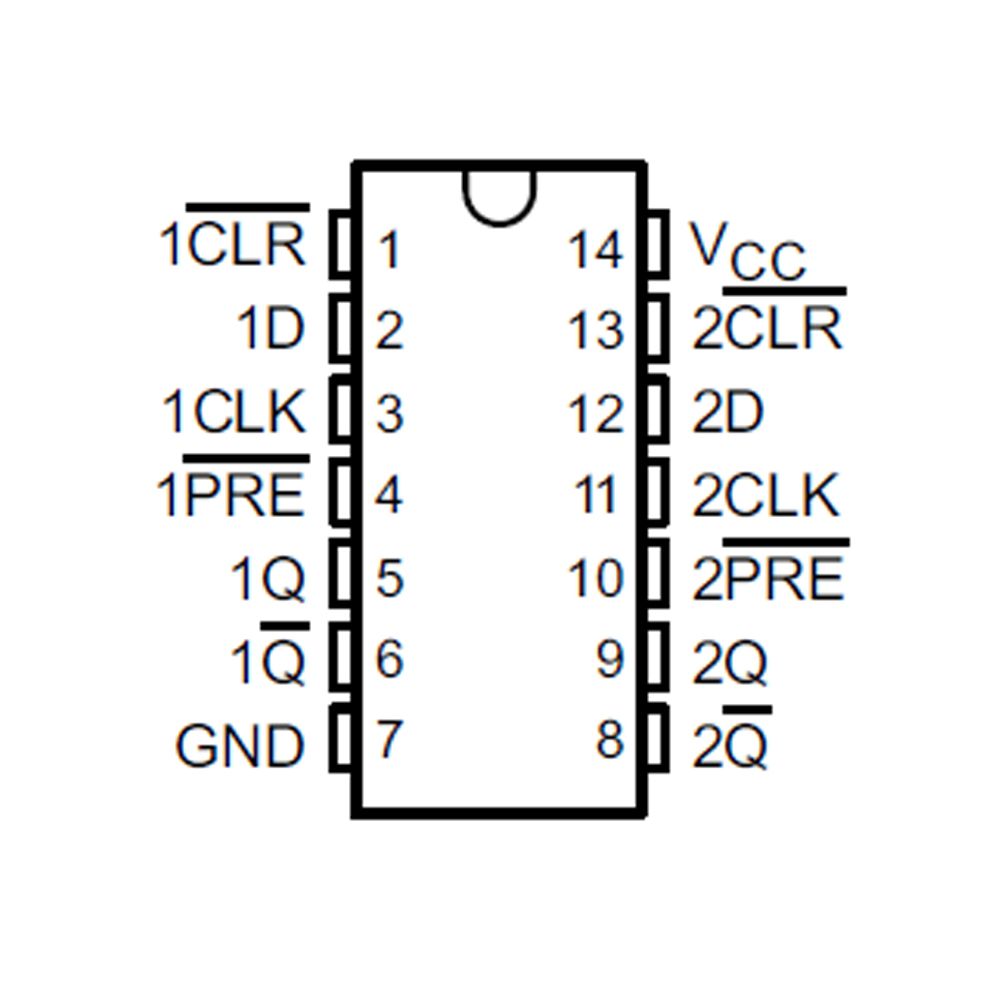 CI 74HC174 Flip-flop Dual D - Bit Maker - Arduinos, Módulos, Sensores, 3D e Robótica.