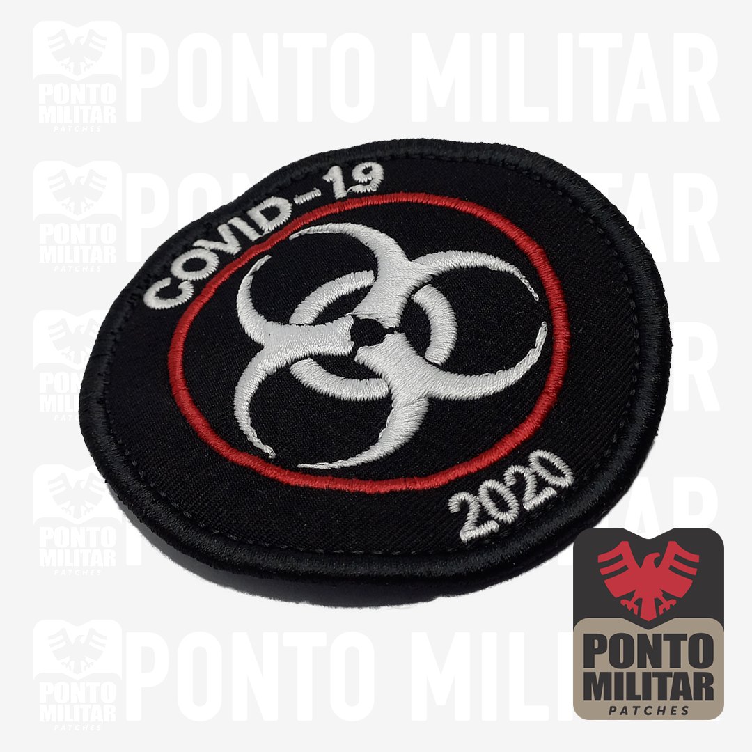 Emblema Covid-19 2020 Patch Bordado Redondo 8cm - Ponto Militar ...