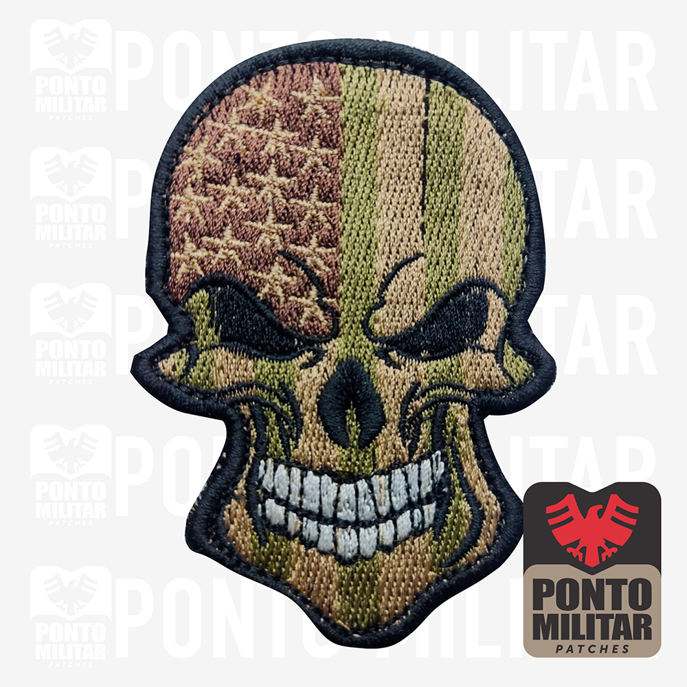 Caveiras Justiceiro Países Bordados Patches Airsoft - Patches Militares Emborrachado e Bordados