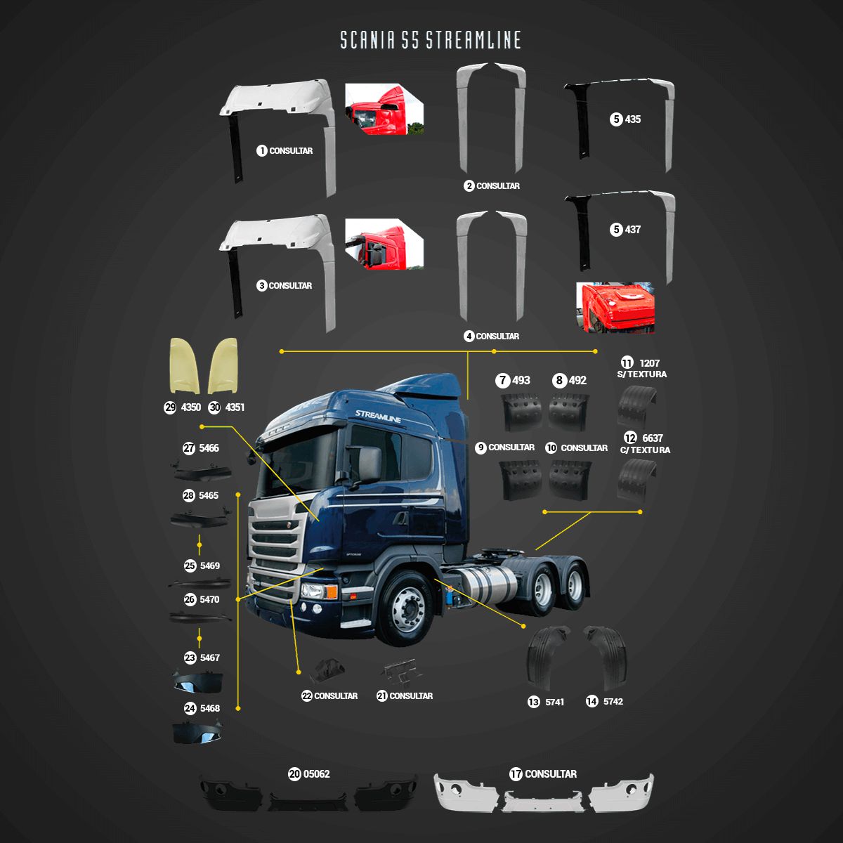 Acabamento Superior Bojo Farol S5 Highline/Streamline LE - BRUTOEXPRESS ...