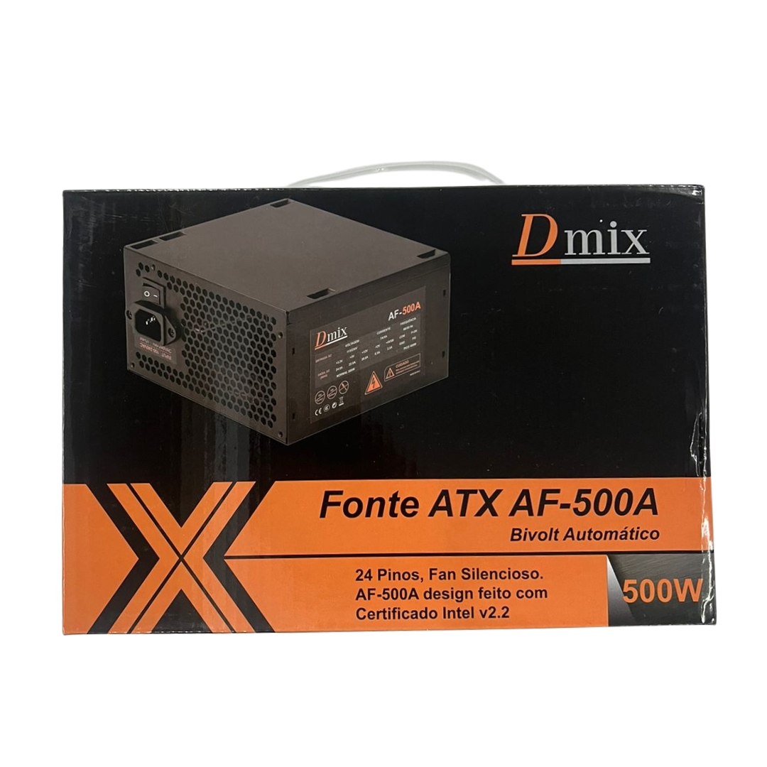Fonte de Alimentação para PC ATX 500W Bivolt Dmix AF-500A Automatica ...