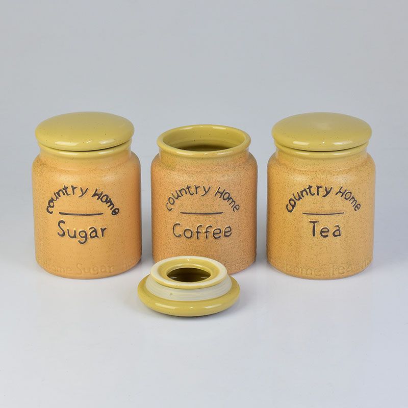 Kit Potes Sugar Tea Coffee em Cerâmica - Loja de Artigos para Decoração ...