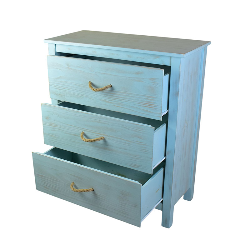 Cômoda Azul com 3 Gavetas em Madeira - Loja de Artigos para Decoração ...