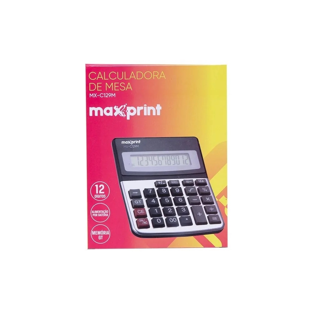 CALCULADORA DE MESA MX-C­129M 12 DÍGITOS - MAXPRINT - Papelaria Zap ...