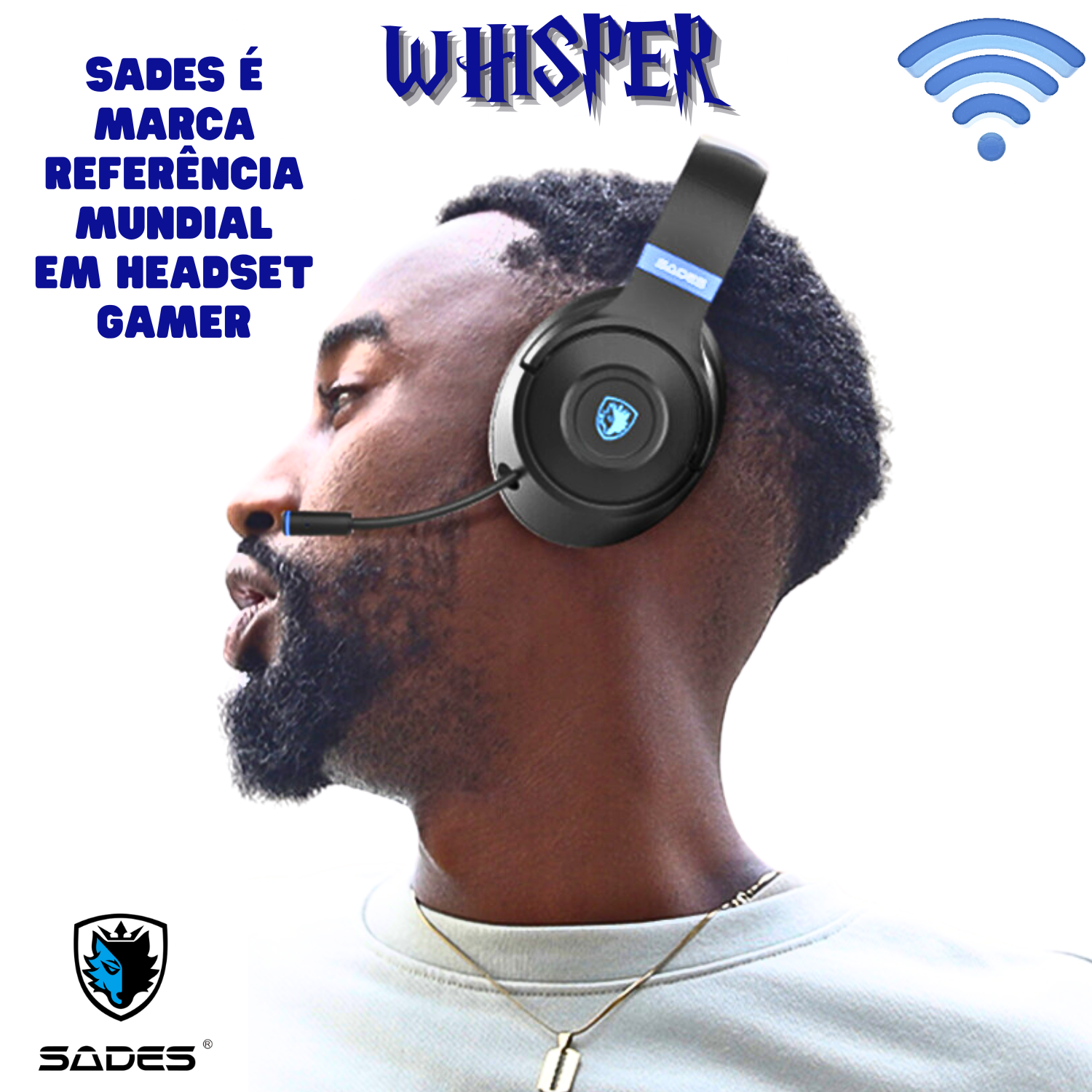 Headset Sades Whisper Wireless Multifuncional - Sades Brasil ...