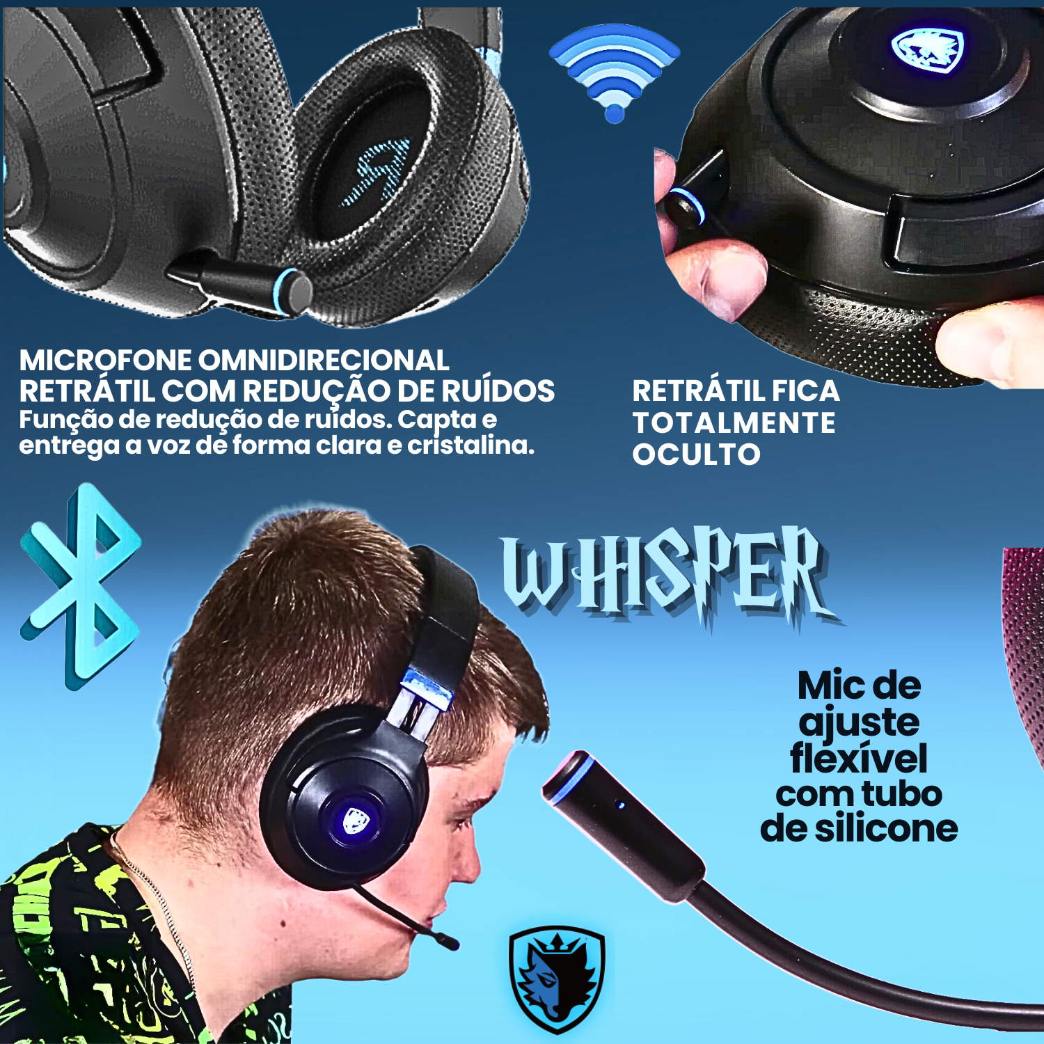 Headset Sades Whisper Wireless Multifuncional - Sades Brasil ...