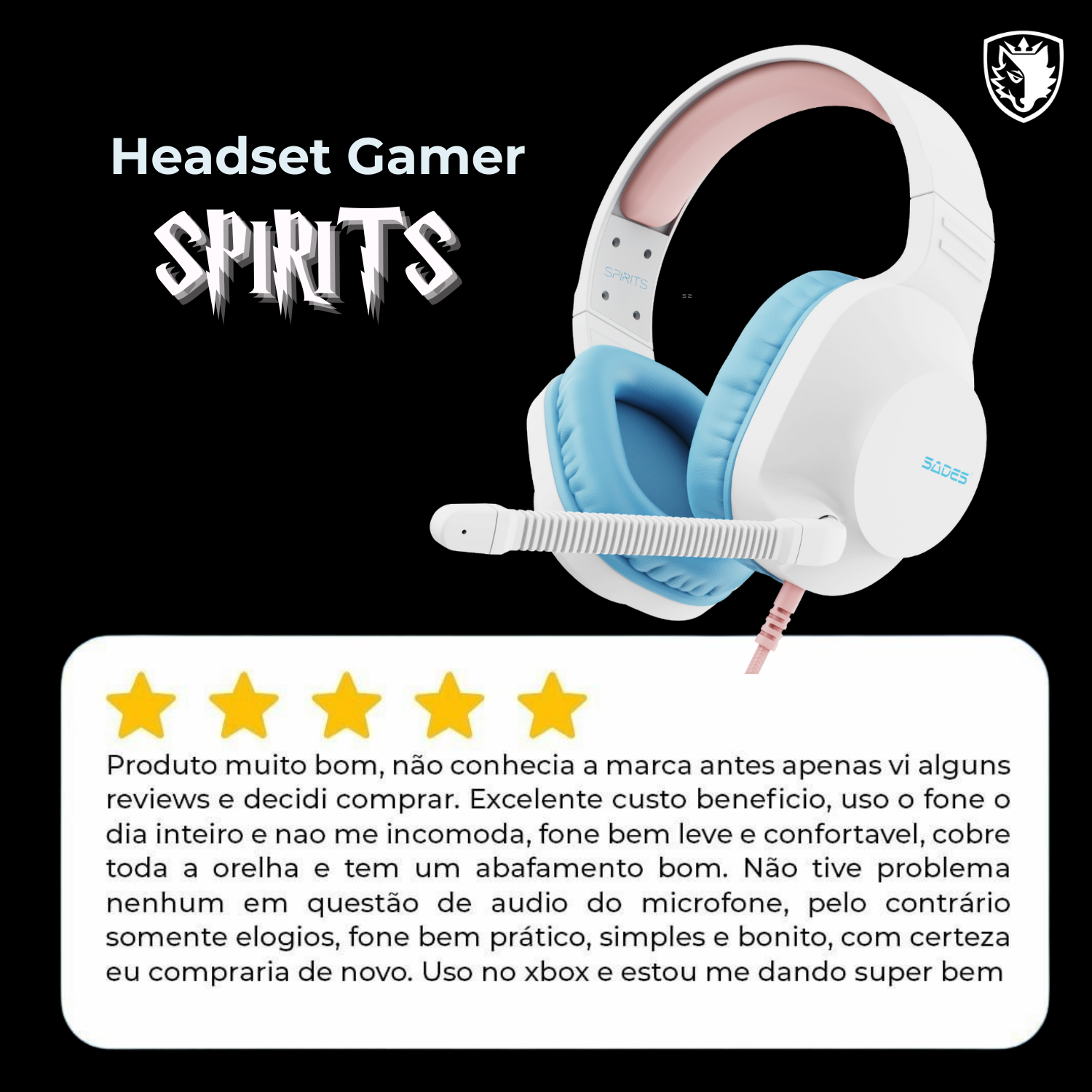 Headset Gamer Sades PS4 PS5 Nintendo Switch Celular Xbox One Pc Spirits ...