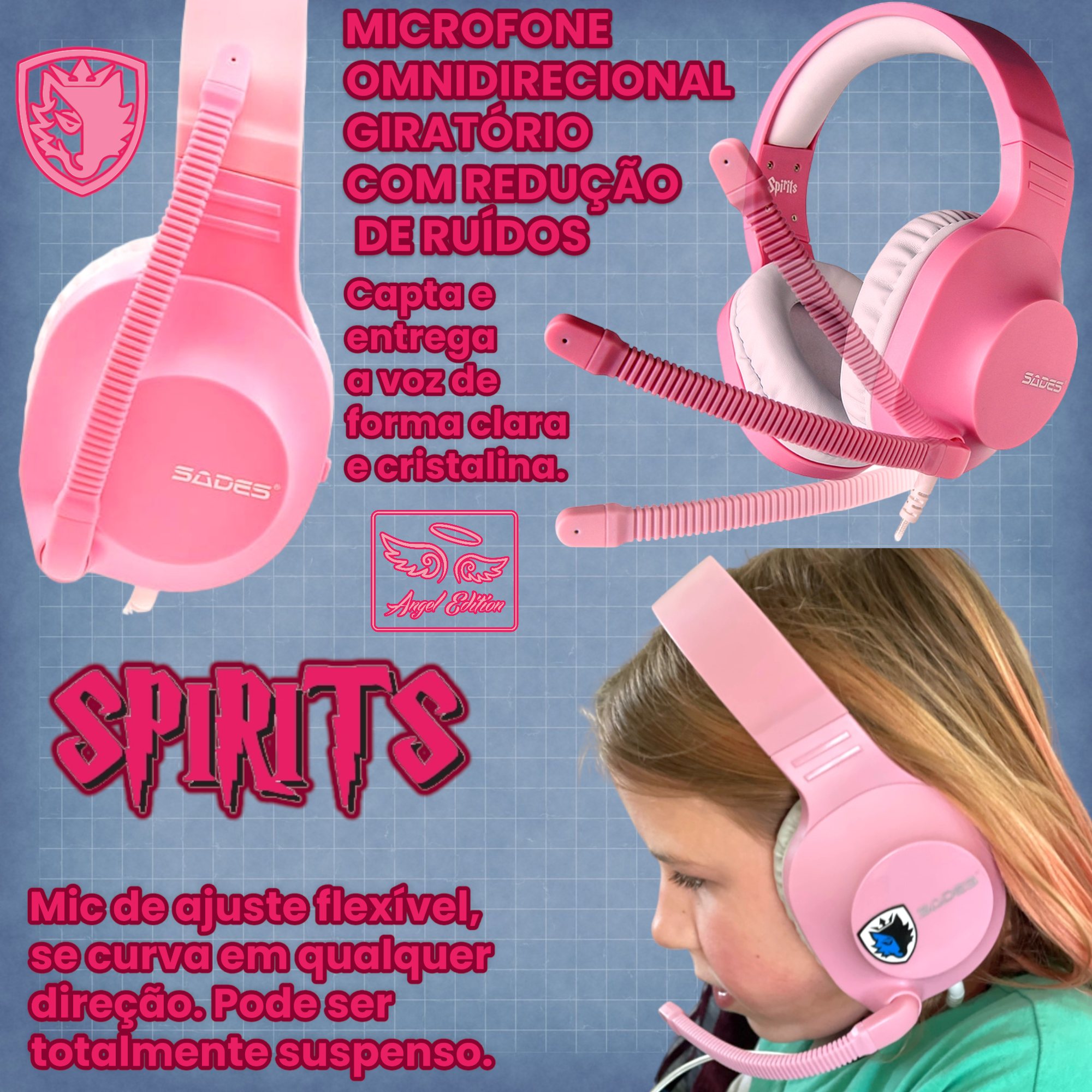 Headset Gamer Sades PS4 PS5 Nintendo Switch Celular Xbox One Pc Spirits ...