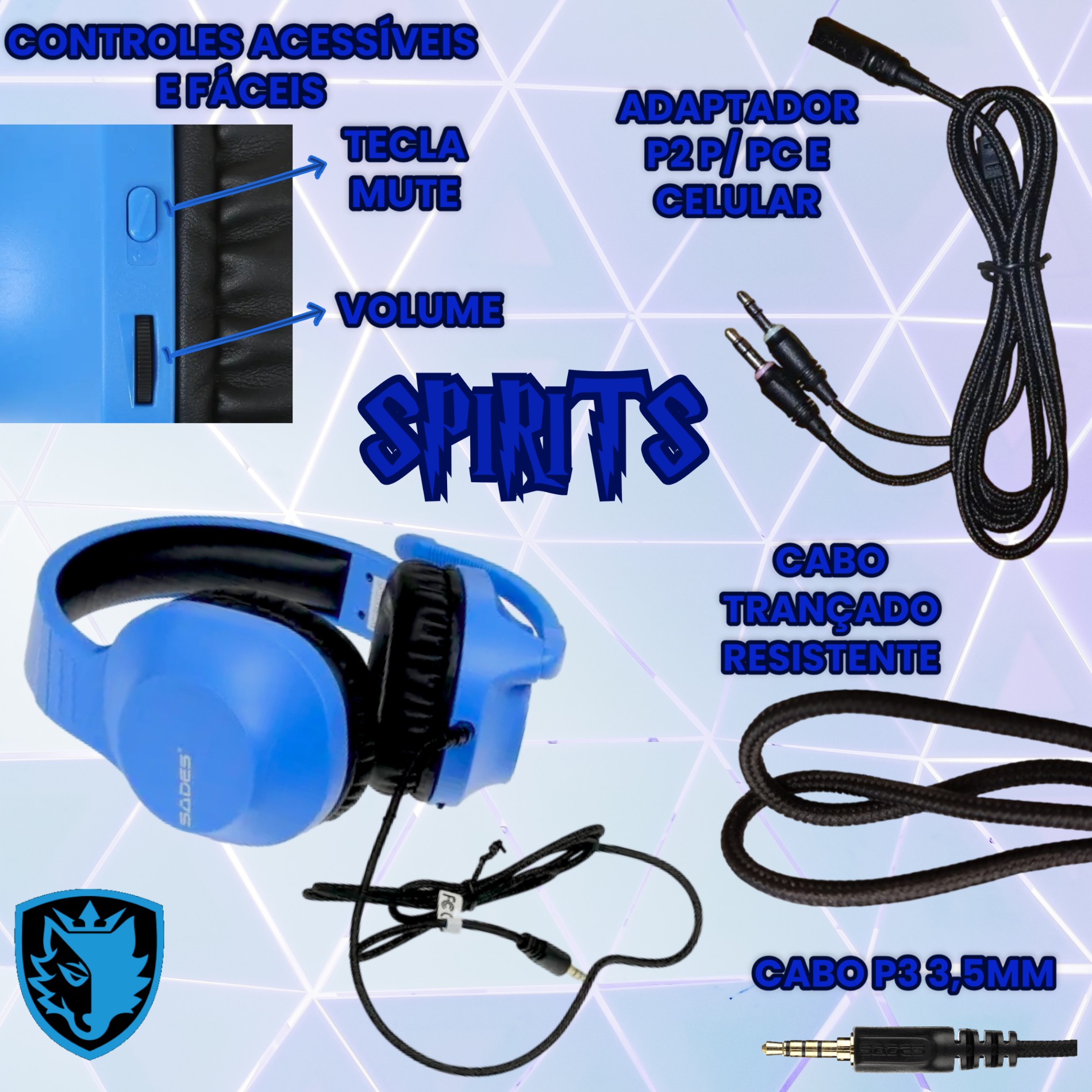 Headset Gamer Sades PS4 PS5 Nintendo Switch Celular Xbox One Pc Spirits ...