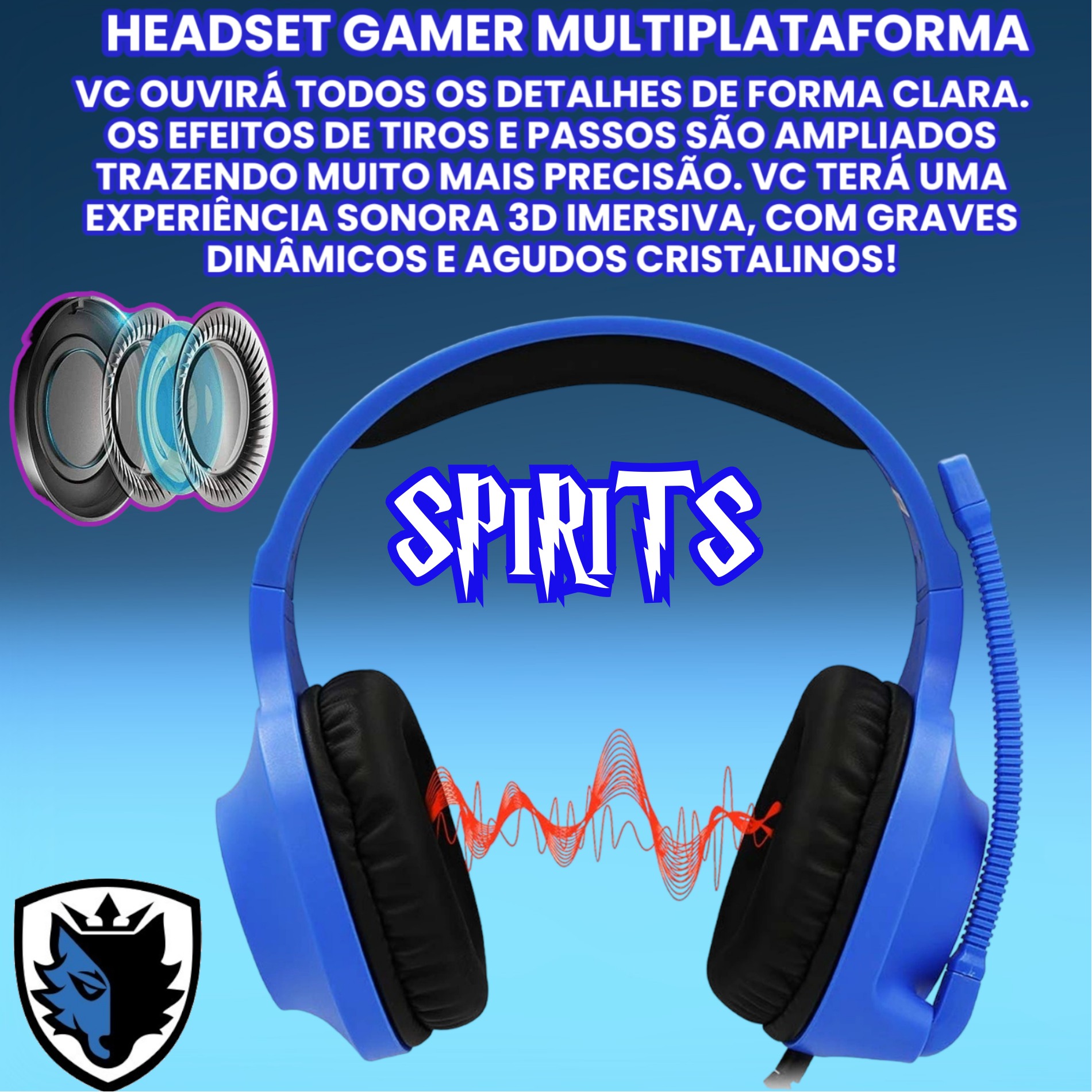 Headset Gamer Sades PS4 PS5 Nintendo Switch Celular Xbox One Pc Spirits ...