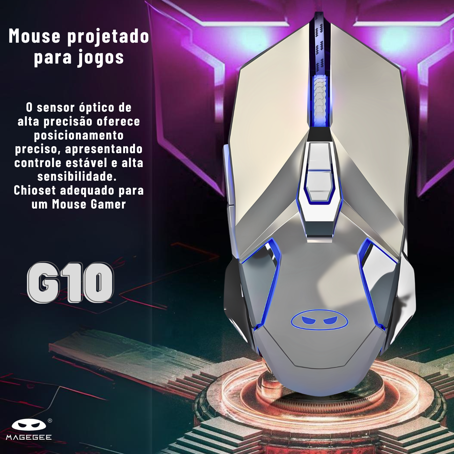 Mouse para jogos MageGee G10, retroiluminado por LED de 7 cores, 6 DPI ...
