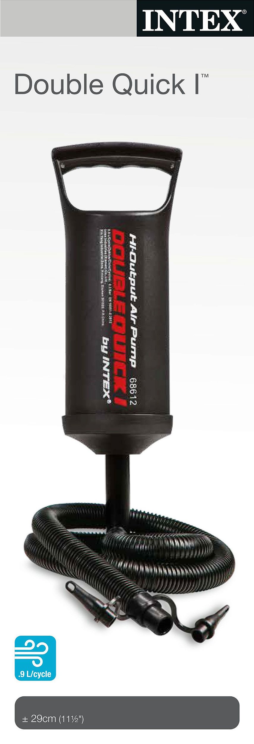 Bomba de Ar Manual Double Quick Pequena 3 Bicos 29cm Intex - | Fluthua Store