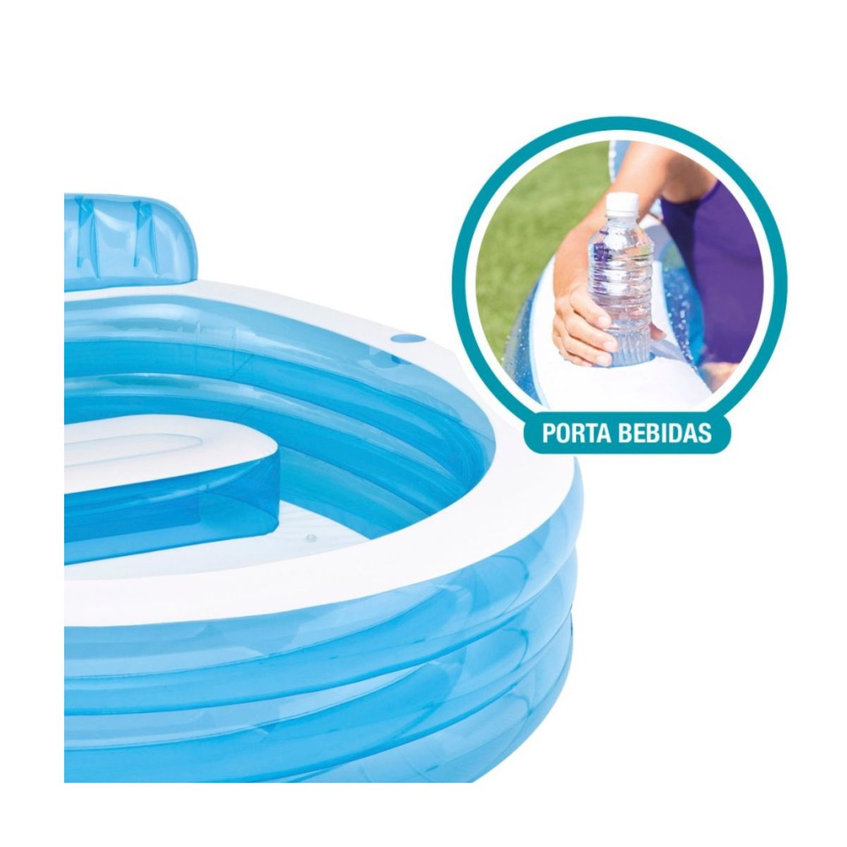 Piscina Inflável Familiar Lounge Pool com Assento 590L Intex 57190 ...