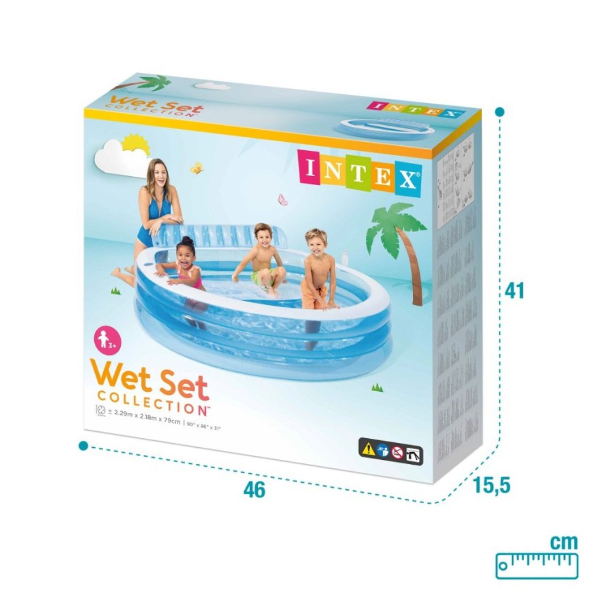 Piscina Inflável Familiar Lounge Pool com Assento 590L Intex 57190 ...