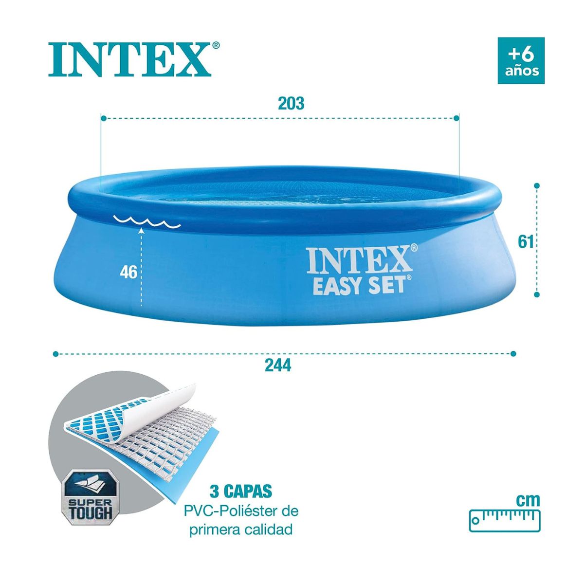 Piscina Easy Set Inflável 1942L (244x61cm) Intex 28106 - | Fluthua Store