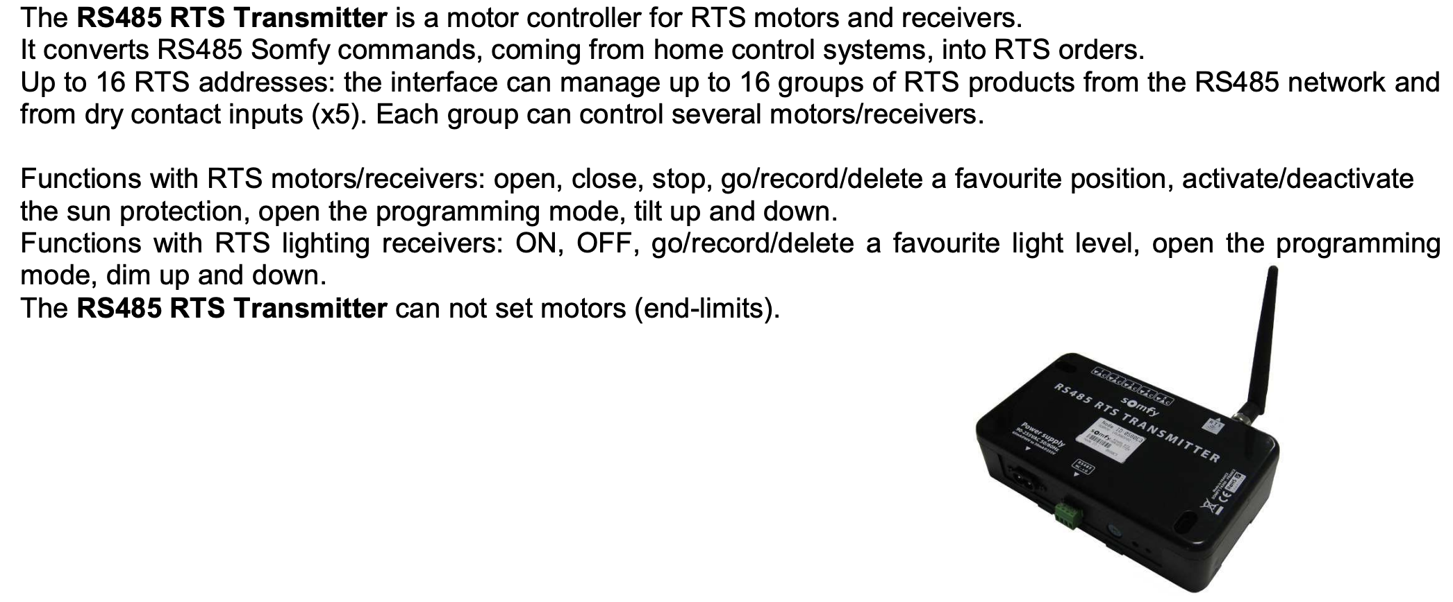 Interface - RTS - SOMFY - Habitat