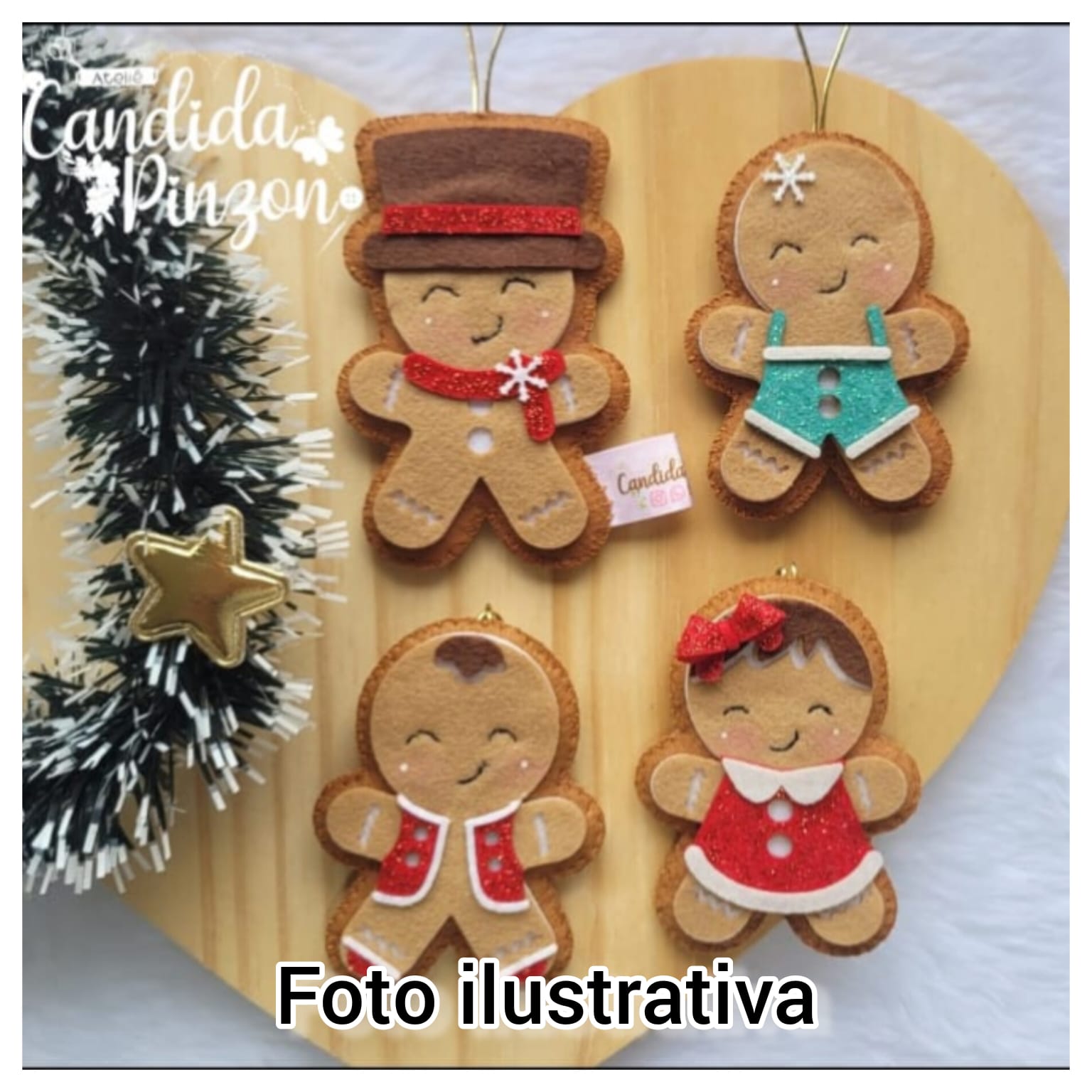 Recortes em Feltro - Bolachinhas Família Ginger - Ateliê Cris Nakao