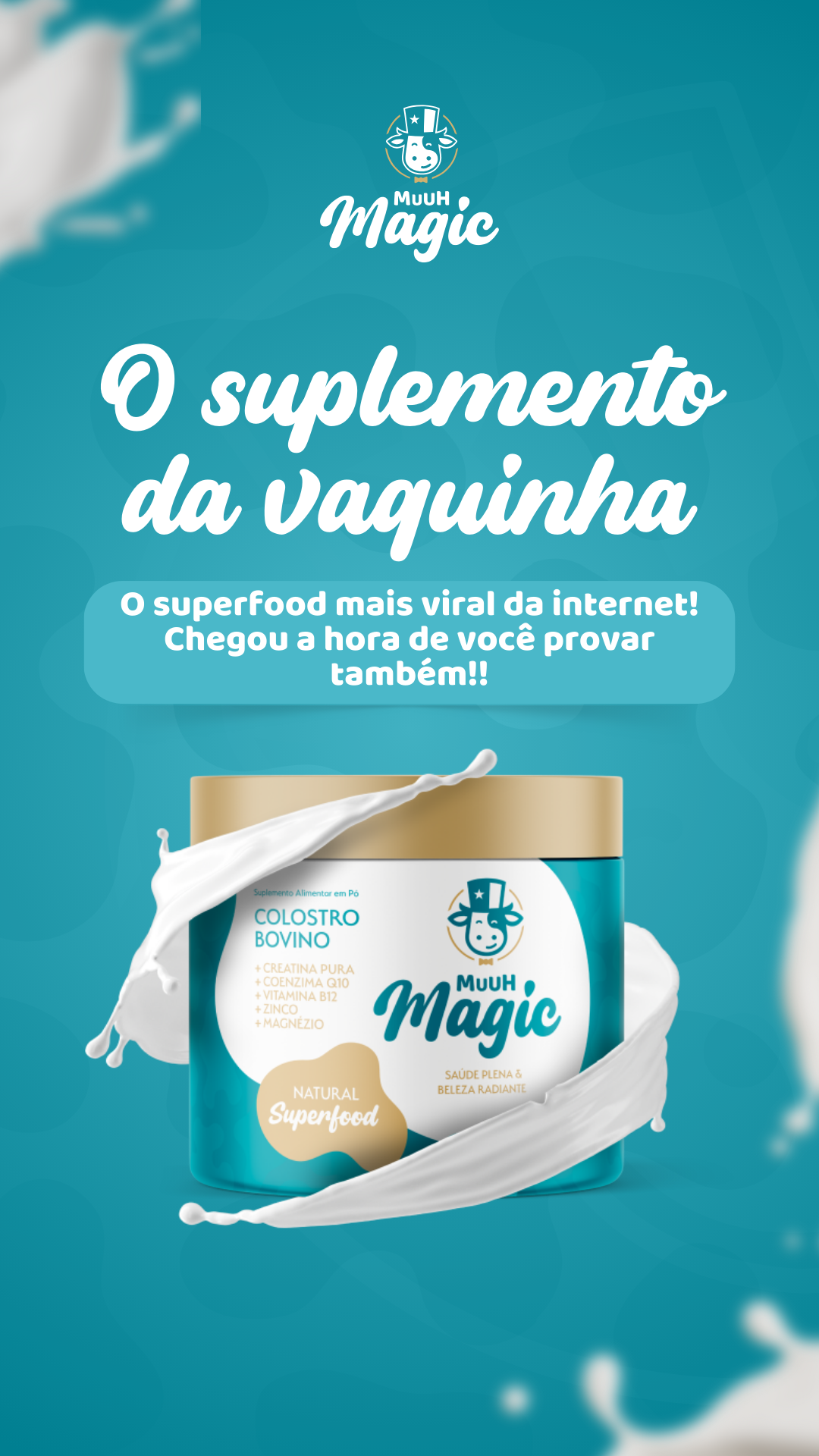 Magic Muuh Suplemento Alimentar Em Pó 150g Sabor Pink Lemonade - Ideal ...