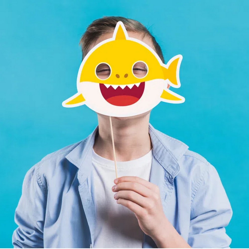 Plaquinhas Divertidas Baby Shark | 8 Unidades - Docerrano - Confeitaria e Festa