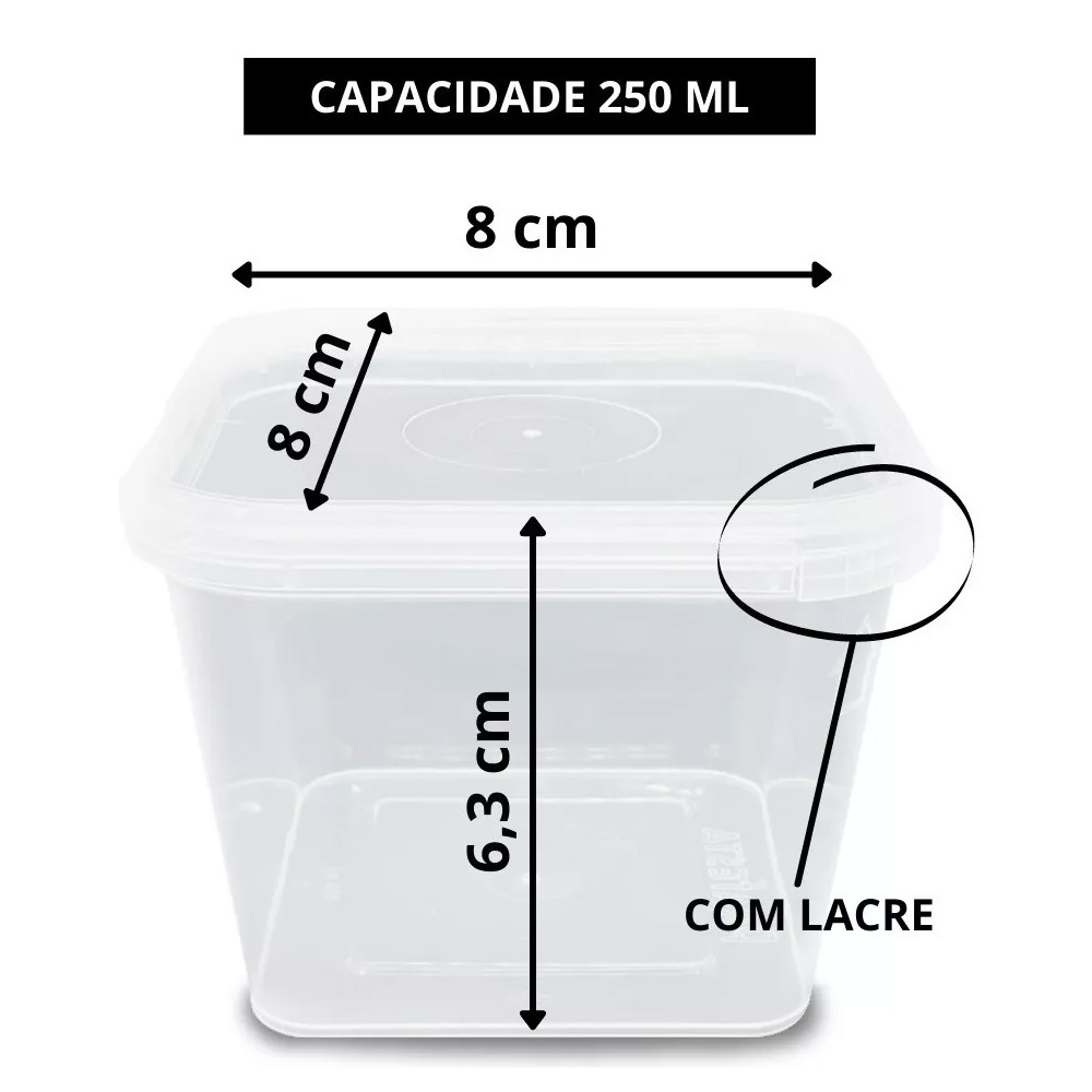 Pote com Lacre 250ml Quadrado 10un - Prafesta - Docerrano - Confeitaria ...