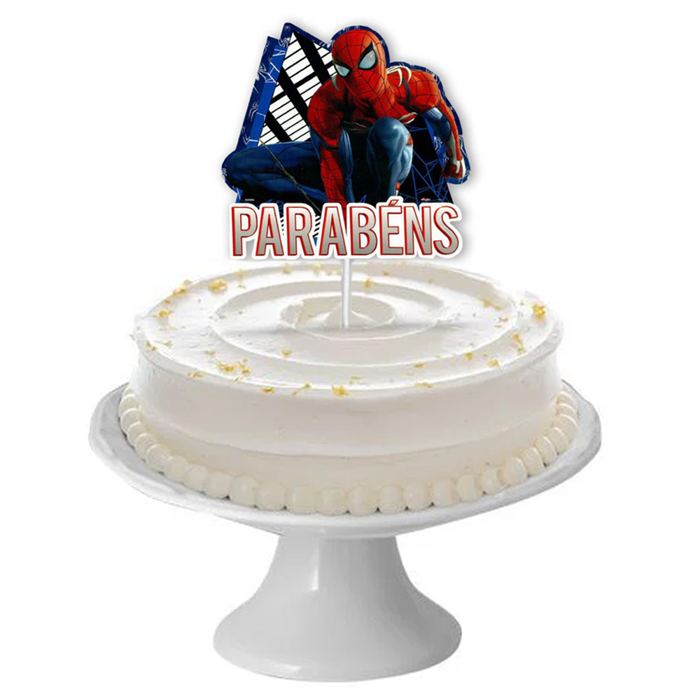Decoração de Bolo Spider Man - Regina - Docerrano - Confeitaria e Festa