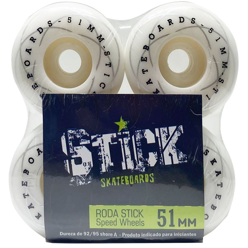 Roda Stick Skateboard Branca 51mm Speed Wheels - Virtual Skate Shop | A ...