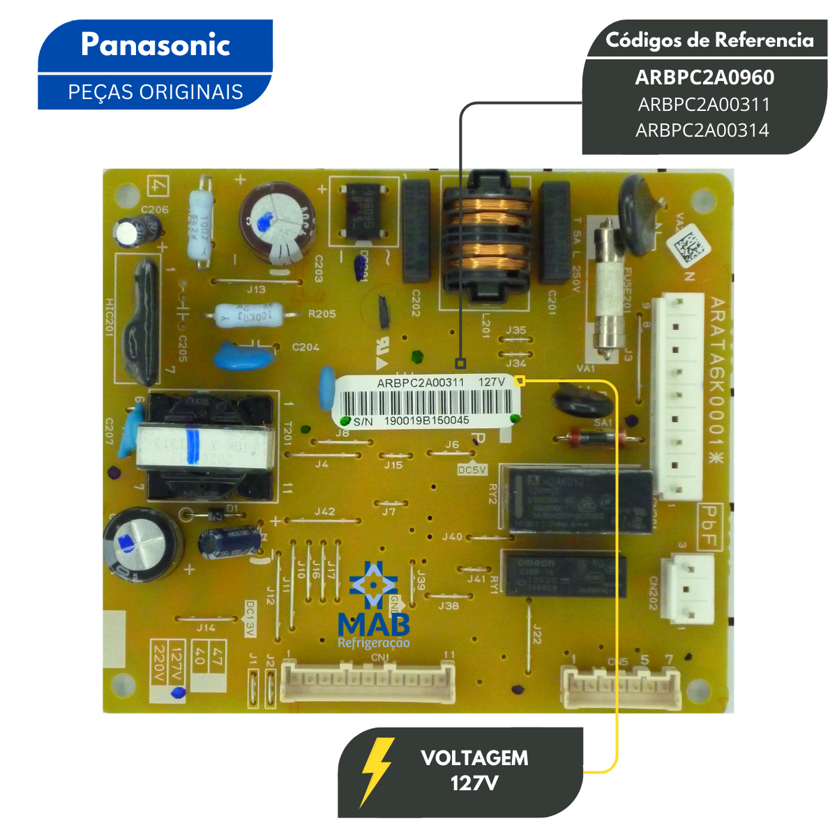 Placa Principal Refrigerador Panasonic Nr-bt40 E Nr-bt41 110v - MAB ...