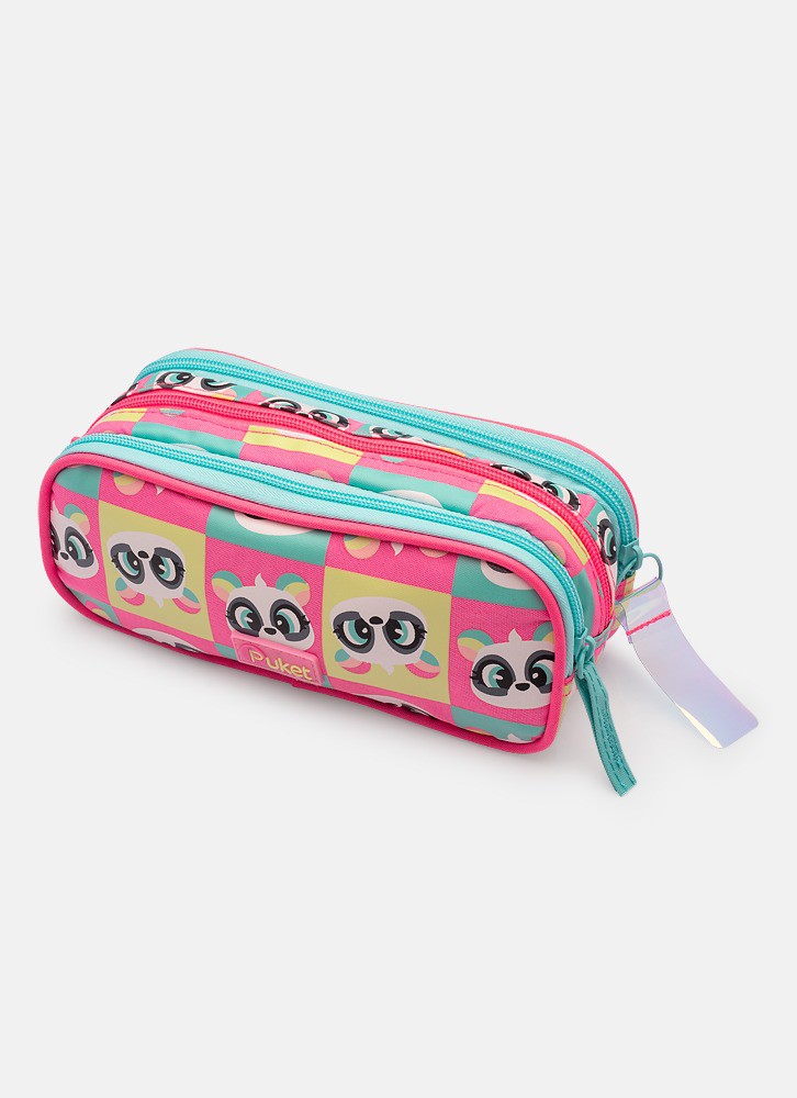 Estojo Pequeno Triplo Panda Summer Verde Água Puket - Maria Pirulita ...
