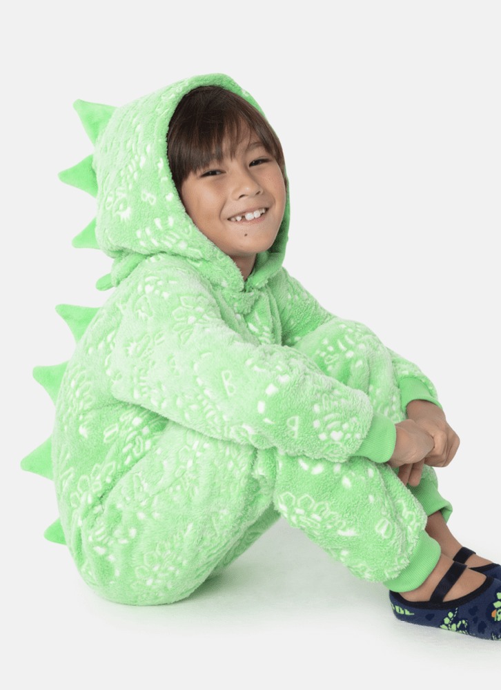 Macacão Infantil Sof Dino Fosseis Verde Puket | Inverno 2023 - Maria Pirulita Nacionais e Importados