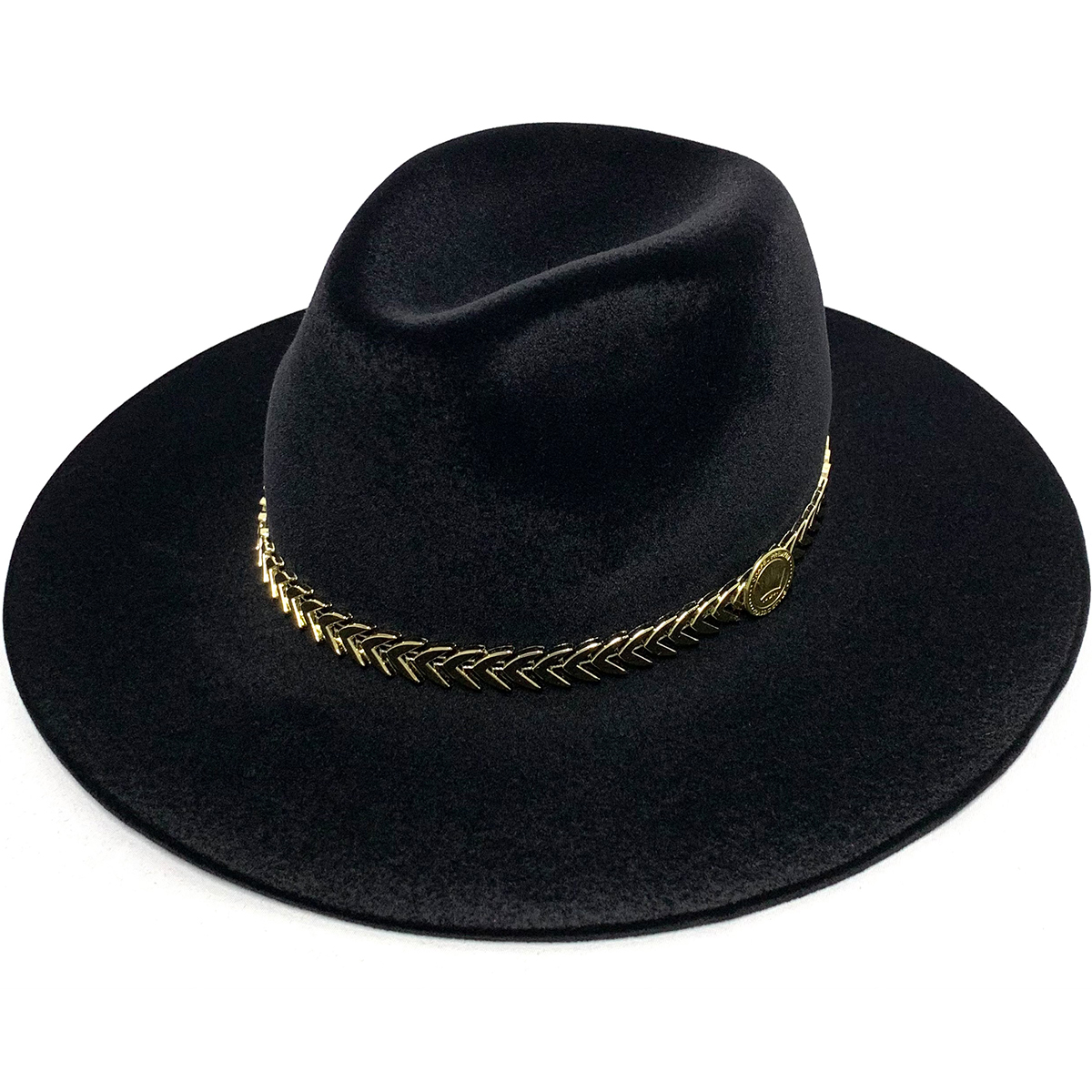 Chapéu Fedora Preto Faixa Metalizada Dourada | Loja Chapéu Premium - Chapéu Premium | Top Hats!