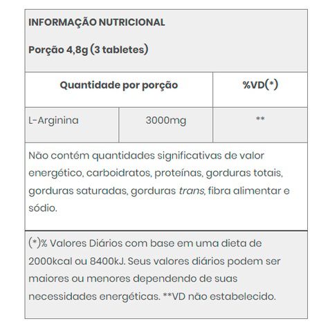 Vasoflex (L-Arginina 3000mg - Vaso Dilatador) - 60 Tabletes - BodyActi ...