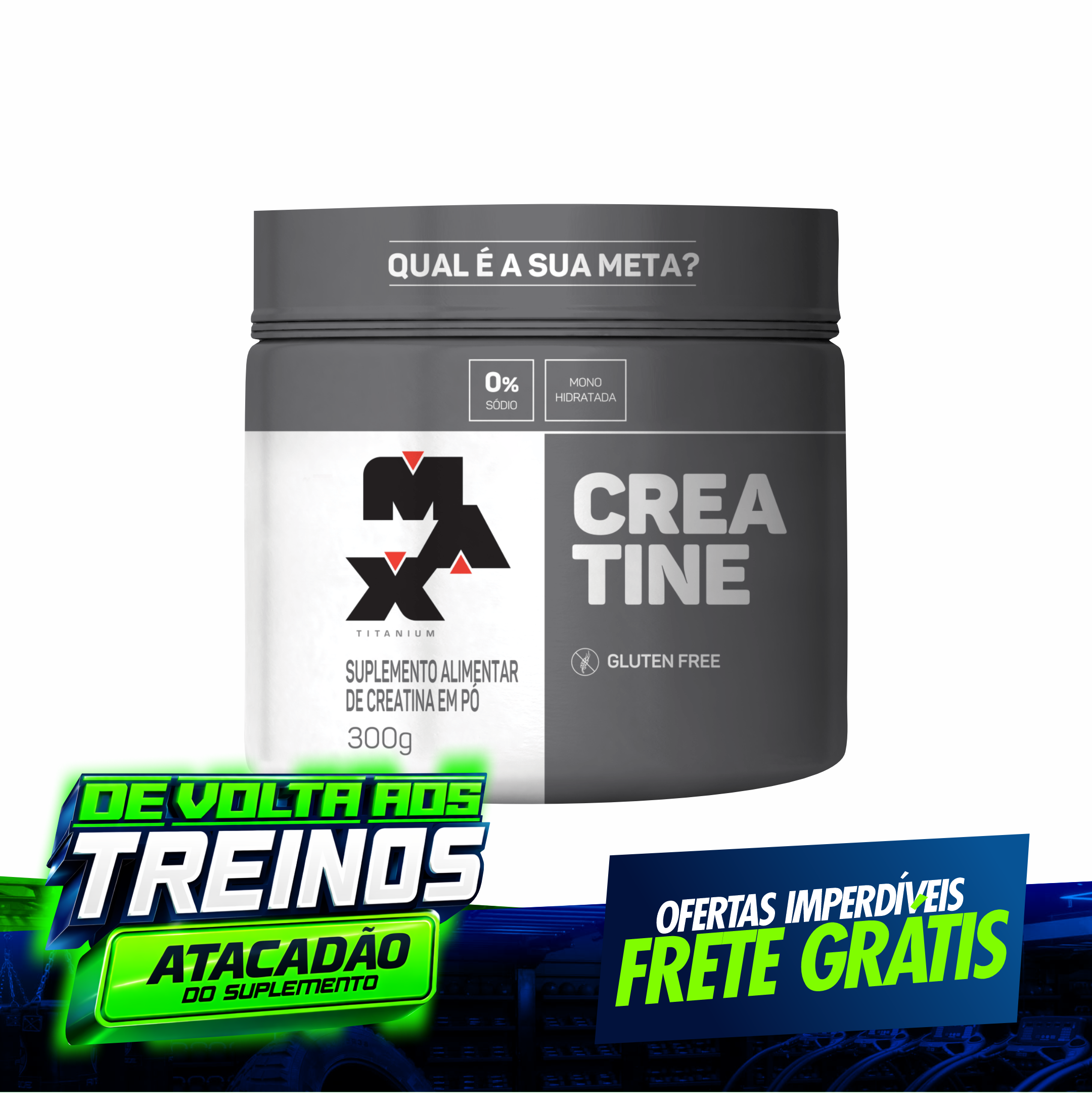 CREATINE MAX TITANIUM 300G - AT SUPLEMENTOS