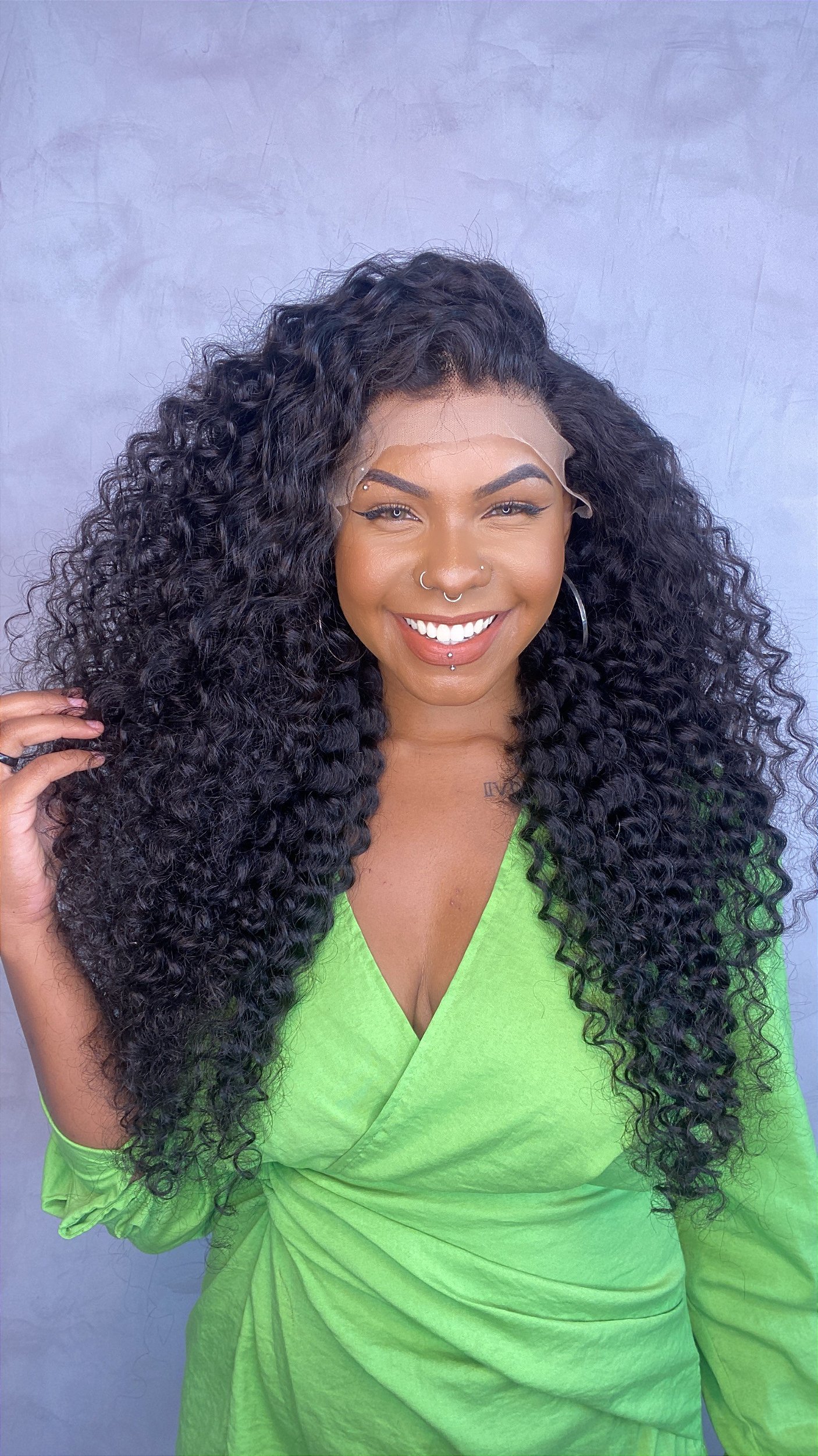 Peruca Lace Front Cabelo Humano Cacheado Mônica 95 - Cia dos Cabelos ...