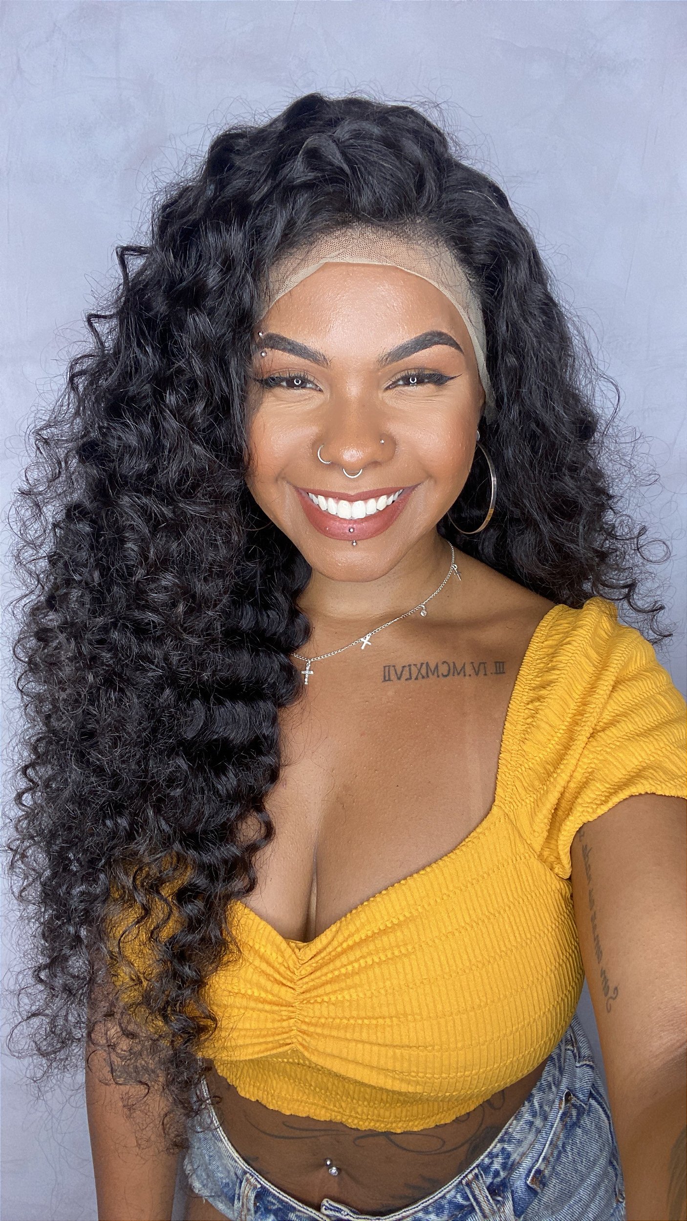 Peruca Lace Front Cabelo Humano cacheado Aurora - Cia dos Cabelos - Tudo para seus Cabelos ...