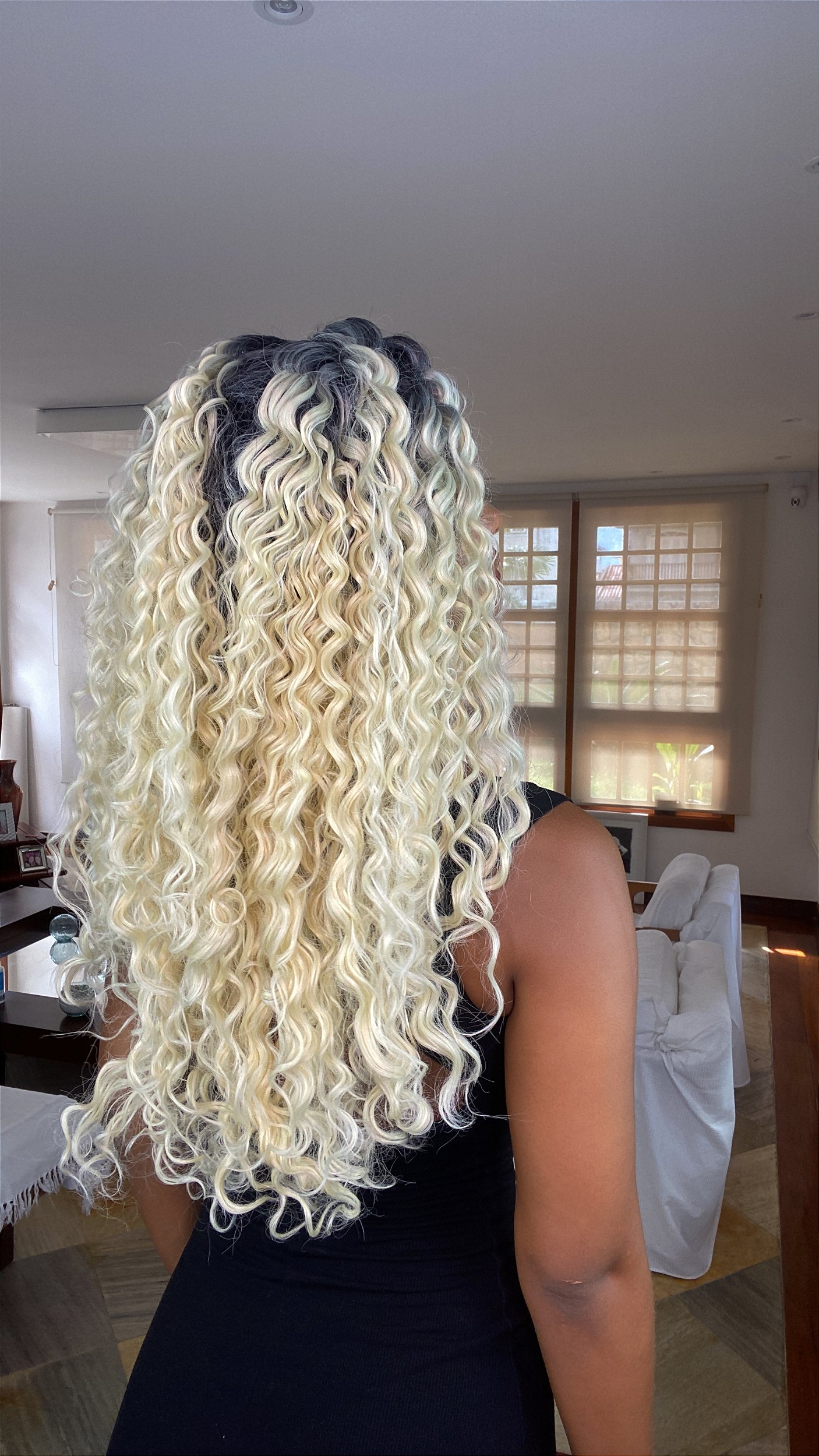 Peruca Lace Front Fibra Premium Cacheada Fany Loira - Cia dos Cabelos ...