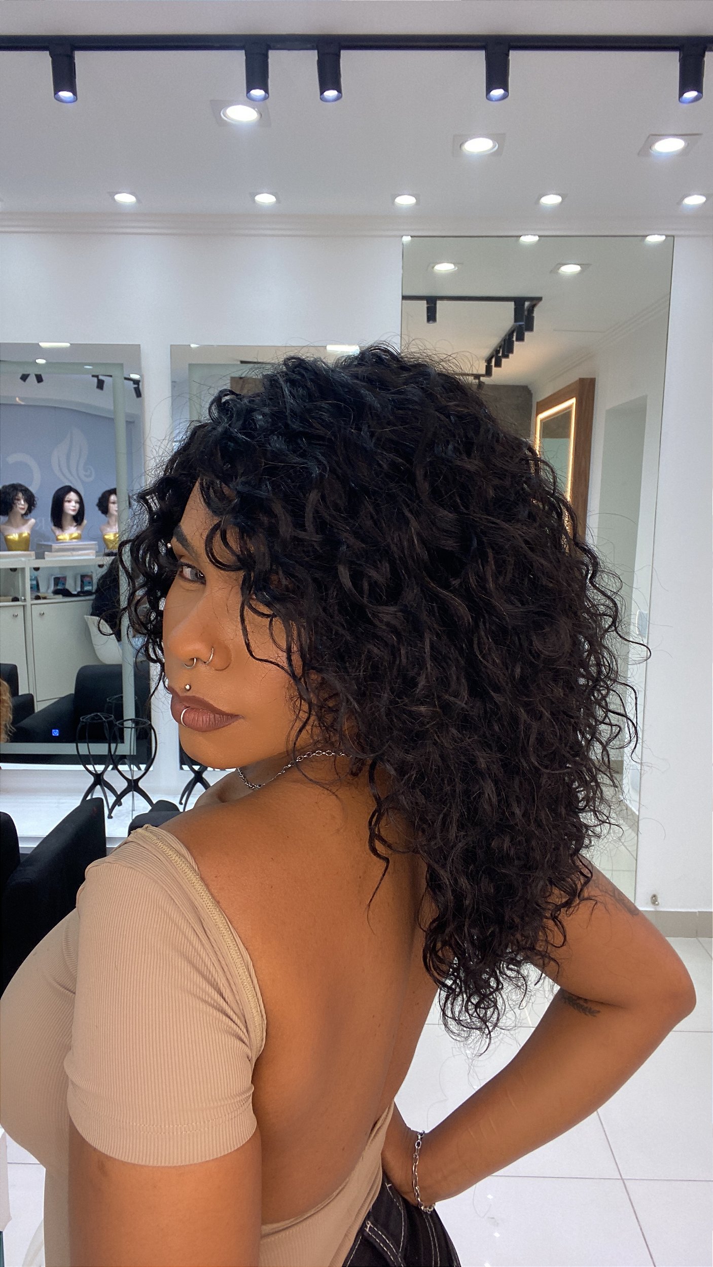 Peruca Lace Cacheada 45cm (Cabelo Humano) – Cia dos Cabelos - Cia dos ...