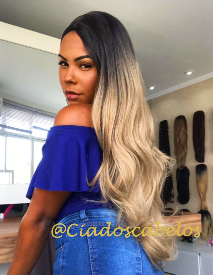 Peruca fibra futura loiro ombré Betina - Cia dos Cabelos - Tudo para ...