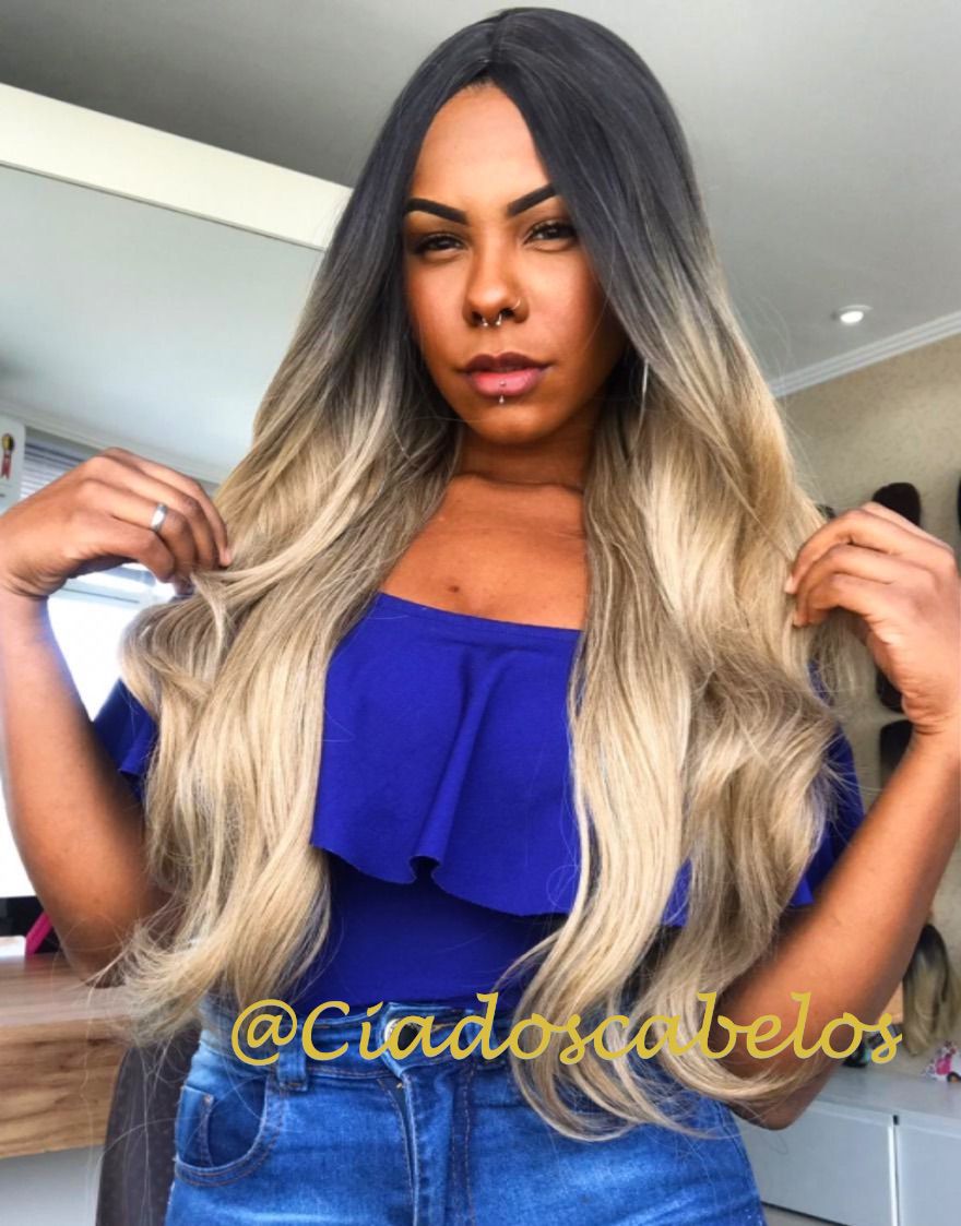 Peruca fibra futura loiro ombré Betina - Cia dos Cabelos - Tudo para ...