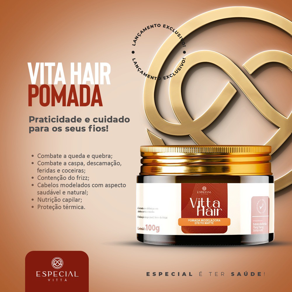 POMADA MODELADORA – VITTA HAIR - Especial Vittá