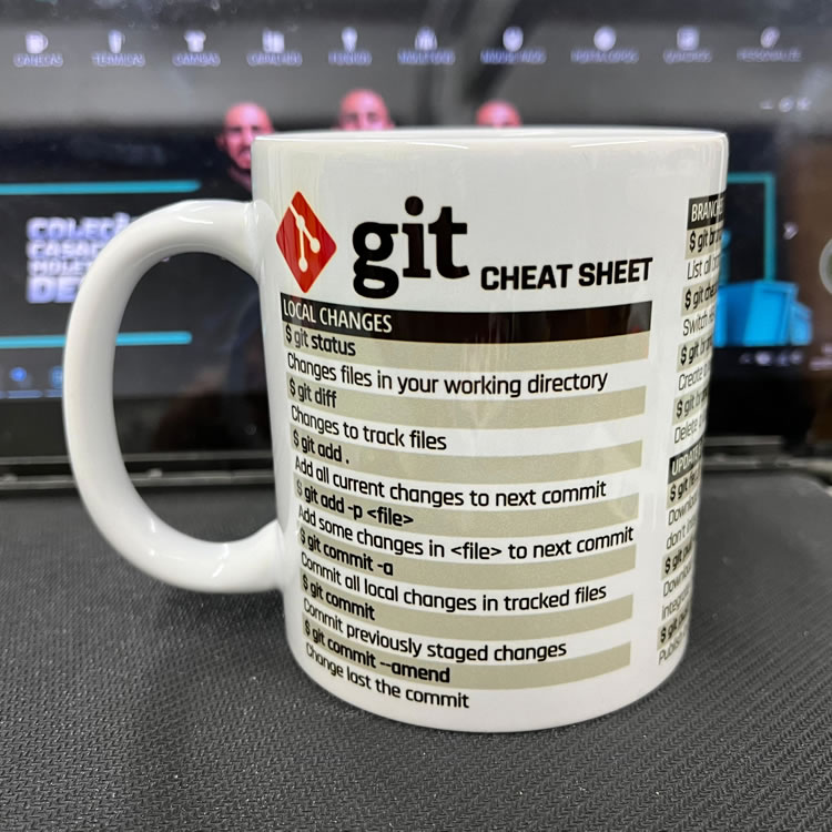 Caneca Dev Git Commands Cheat Sheet Caneca Do Dev Canecas E